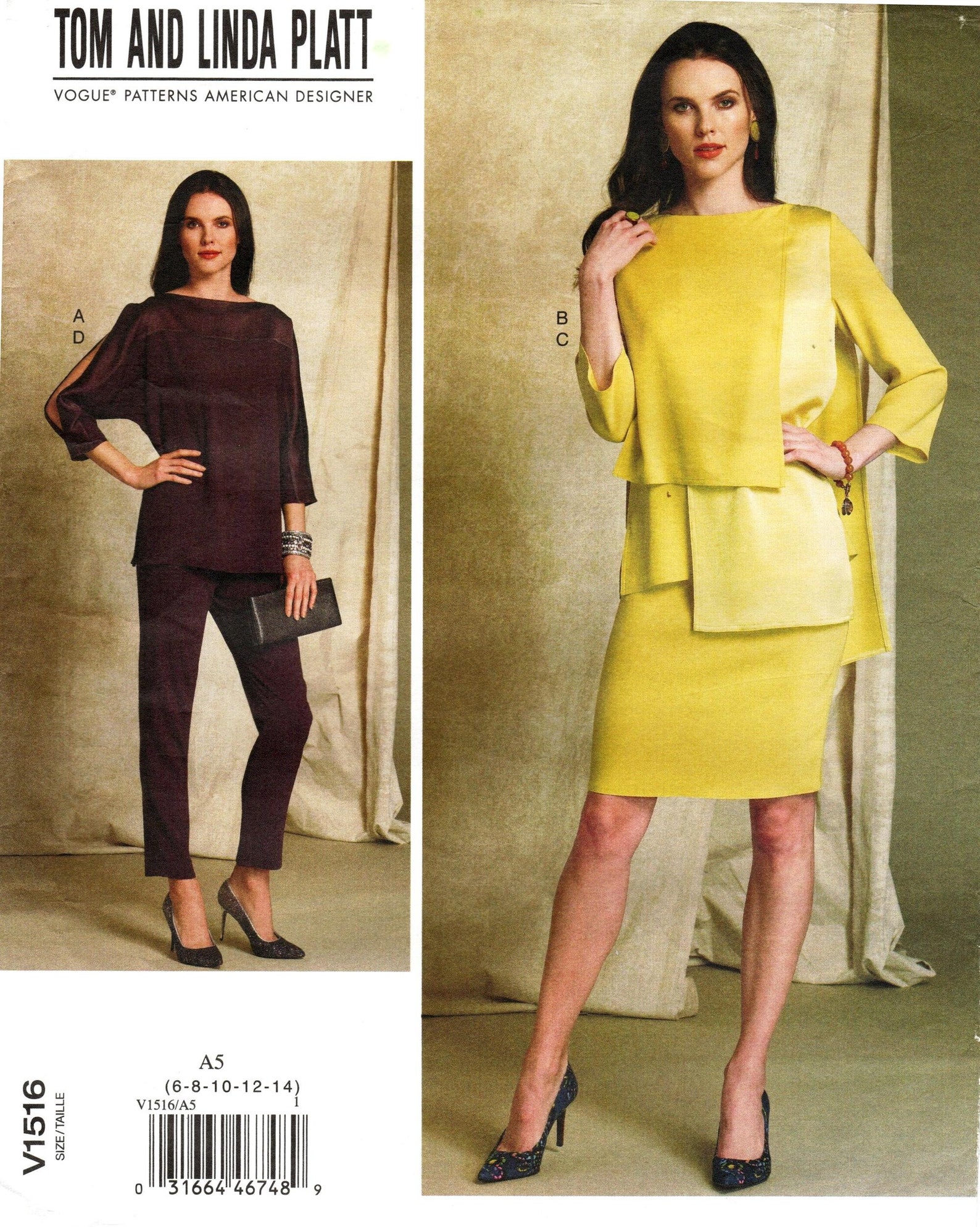 Sz 6 Thru 14 Vogue Pattern V1516 by TOM and LINDA Platt - Etsy