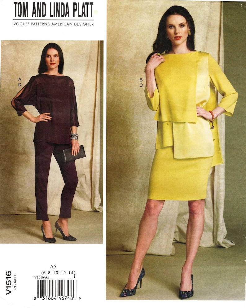 Sz 6 Thru 14 Vogue Pattern V1516 by TOM and LINDA Platt - Etsy