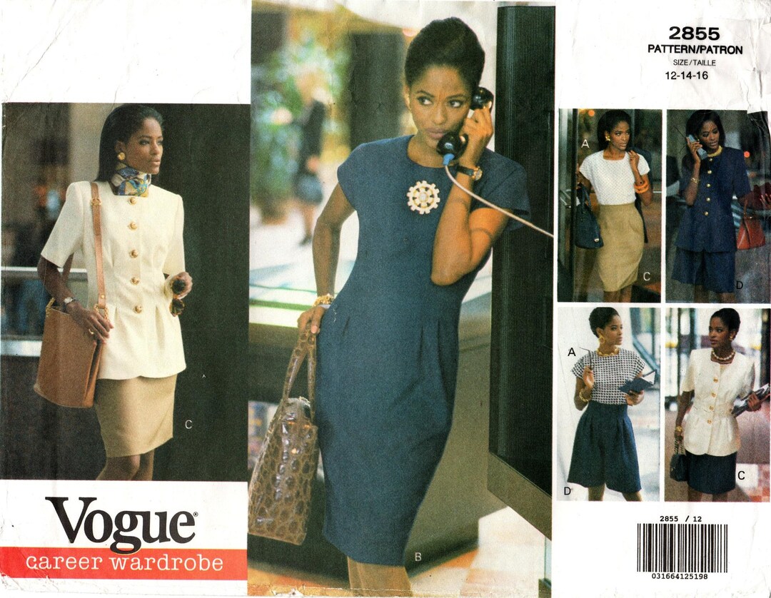 Vogue Sewing Pattern 2855 - Misses' Button Front Jacket, Dress, Top ...