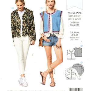 Burda Sewing Pattern 6407 - Misses' Long Sleeve, Ruffle Hem Jacket or ...