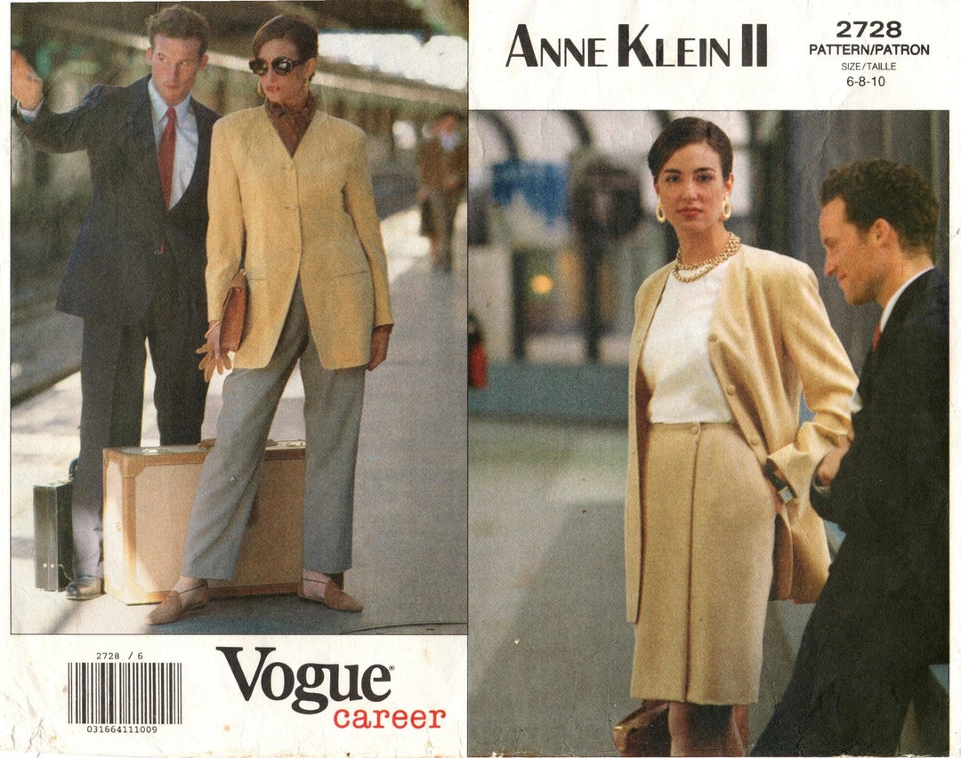Anne Klein II Vogue 2728 Sewing Pattern: Jacket, Skirt & Pants Sz 6/8 ...