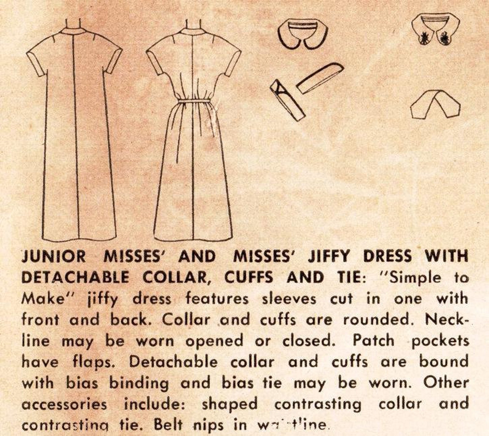 SZ 13/bust 31 Vtg 50s Dress Simplicity 4523 Misses' One-piece Straight ...