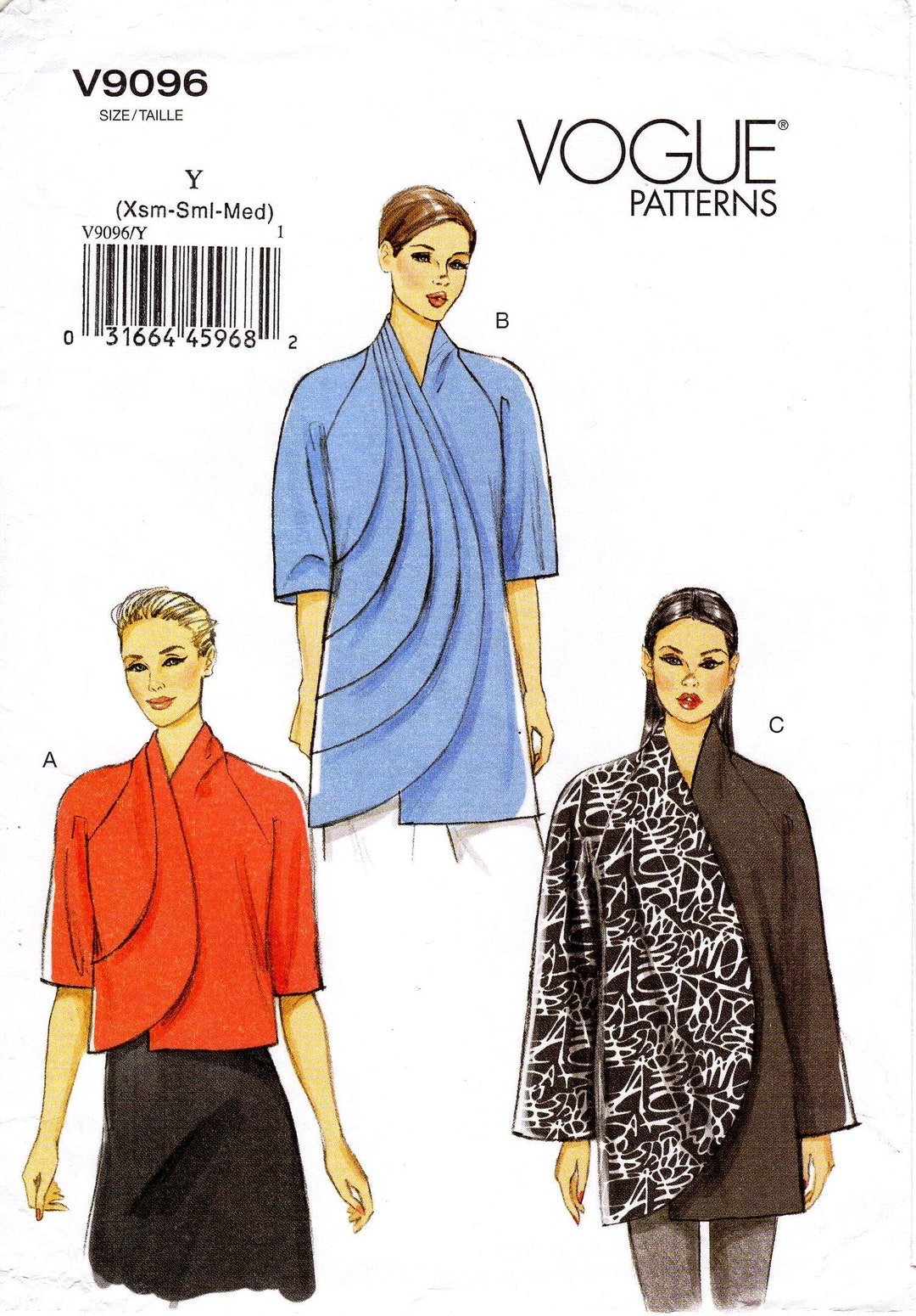 Pick Your Size - Vogue Jacket Pattern V9096 - Misses' Loose-fitting ...
