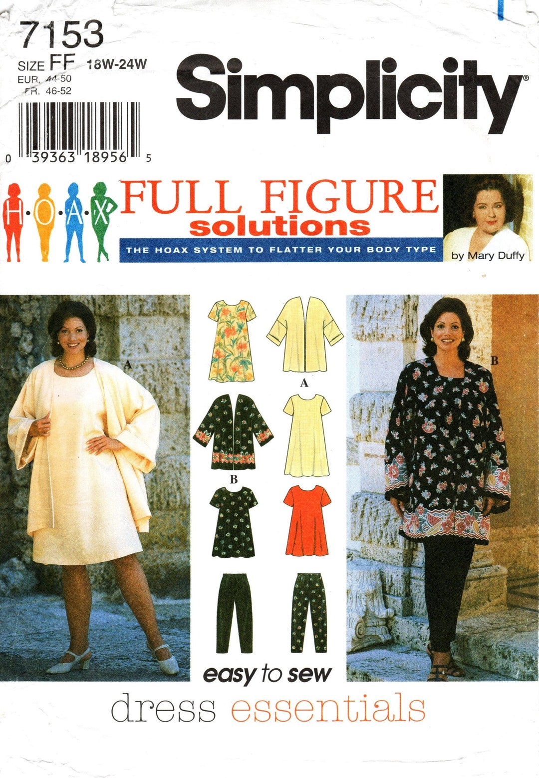 Sz 18W Thru 24W - Simplicity Pattern 7153 - Misses' Open Front Jacket ...