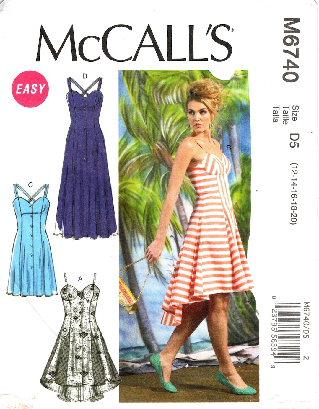 Mccall's M6740 Fit & Flare Dress Pattern: Princess Seams, Godets, Size ...