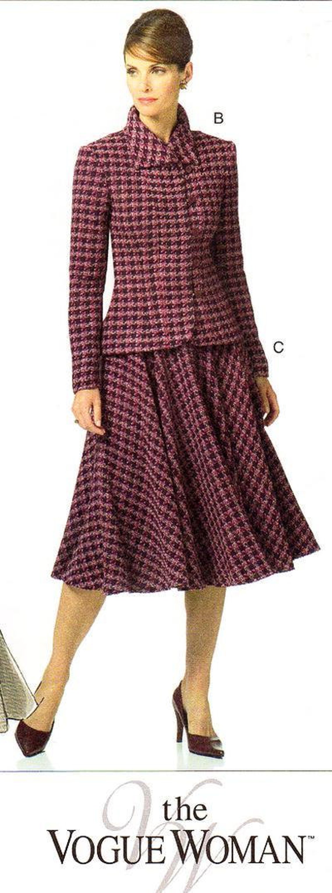 Vogue Suit Pattern V8169: Misses' Fitted Jacket & Circular Skirt - Etsy