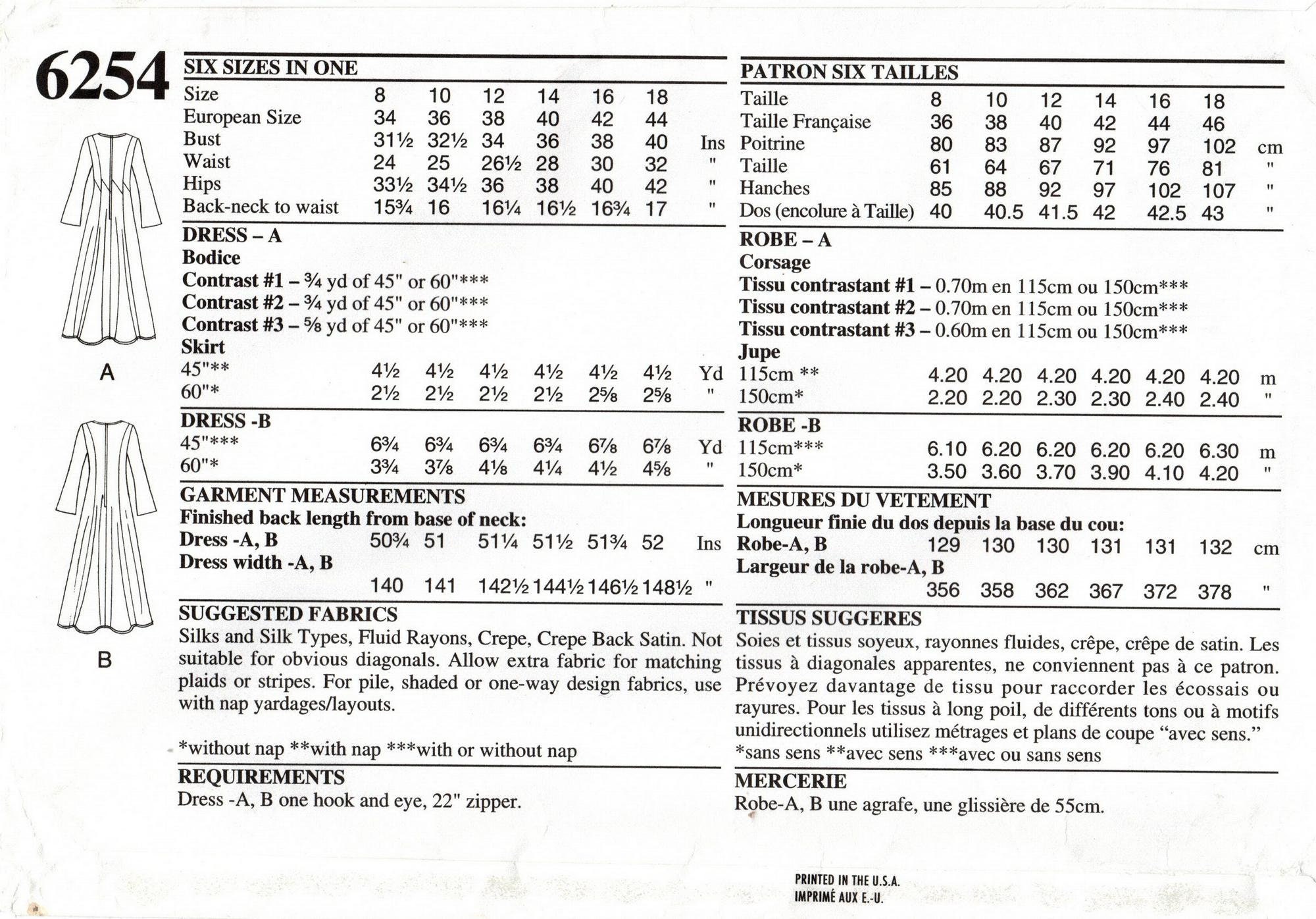 Sz 8 Thru 18 New Look 6254 Misses' V-neckline Midi - Etsy