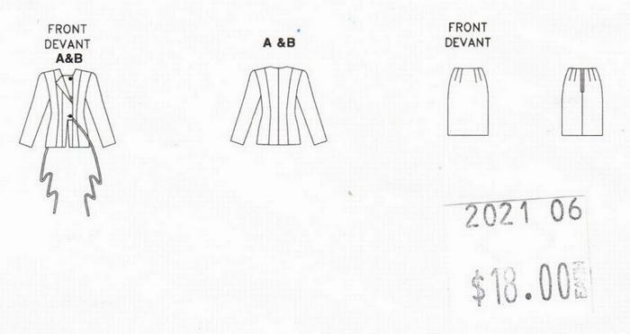 Vogue 2045 Geoffrey Beene Sewing Pattern: Jacket & Skirt Sz 8-12 - Etsy
