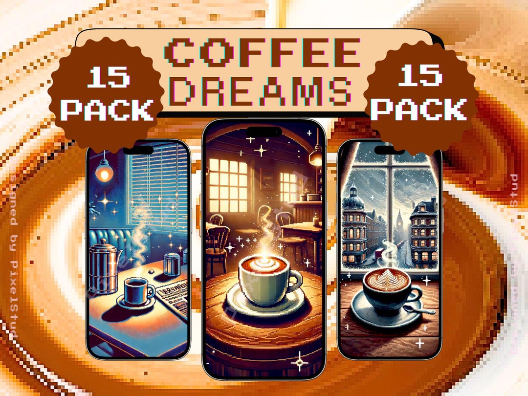 Coffee Theme Aesthetic iPhone Wallpapers - Caffeine Lovers Pixel Art 8 ...