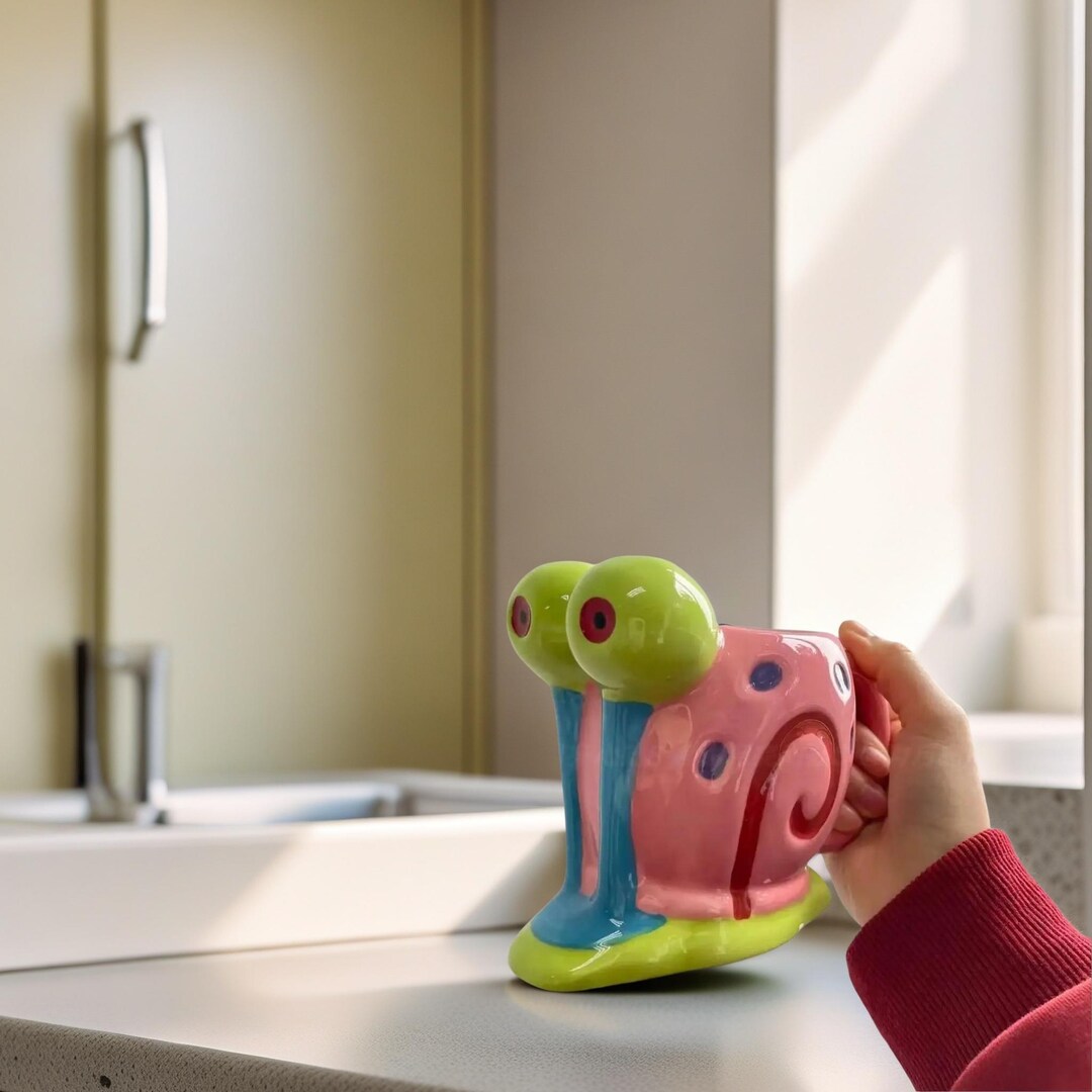 Cartoon Cute Snail Mug Ceramic Porcelain Squidward Inspired Breakfast ...