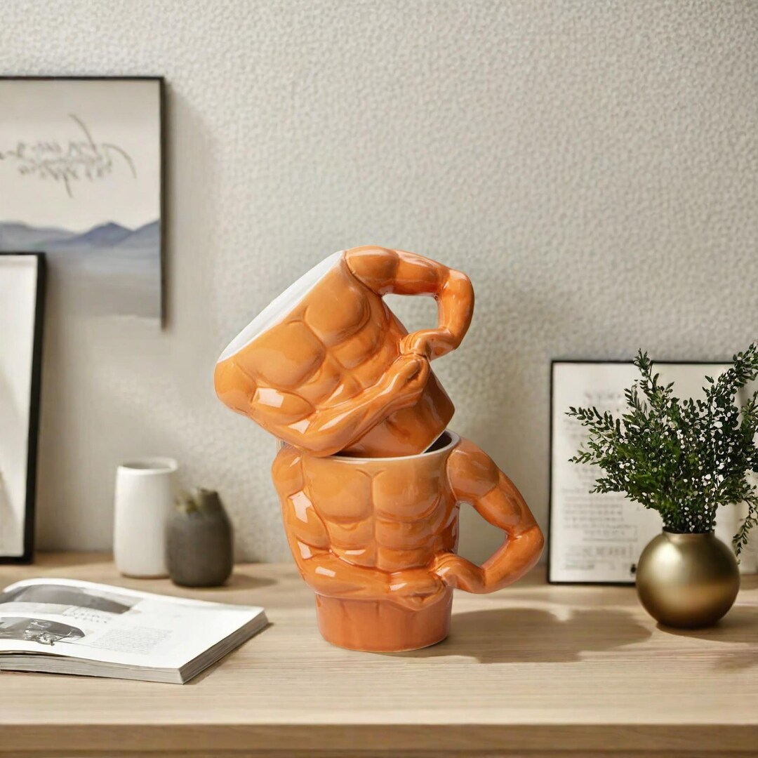 Creative Muscle Man Mug Home Breakfast Milk Coffee Mug Water Cups Boys ...