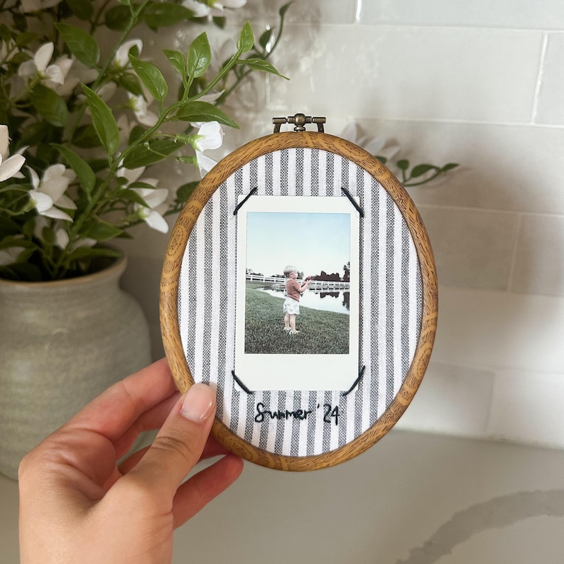 Faux Wood Polaroid Embroidery Frame: Rustic Home Decor - Etsy