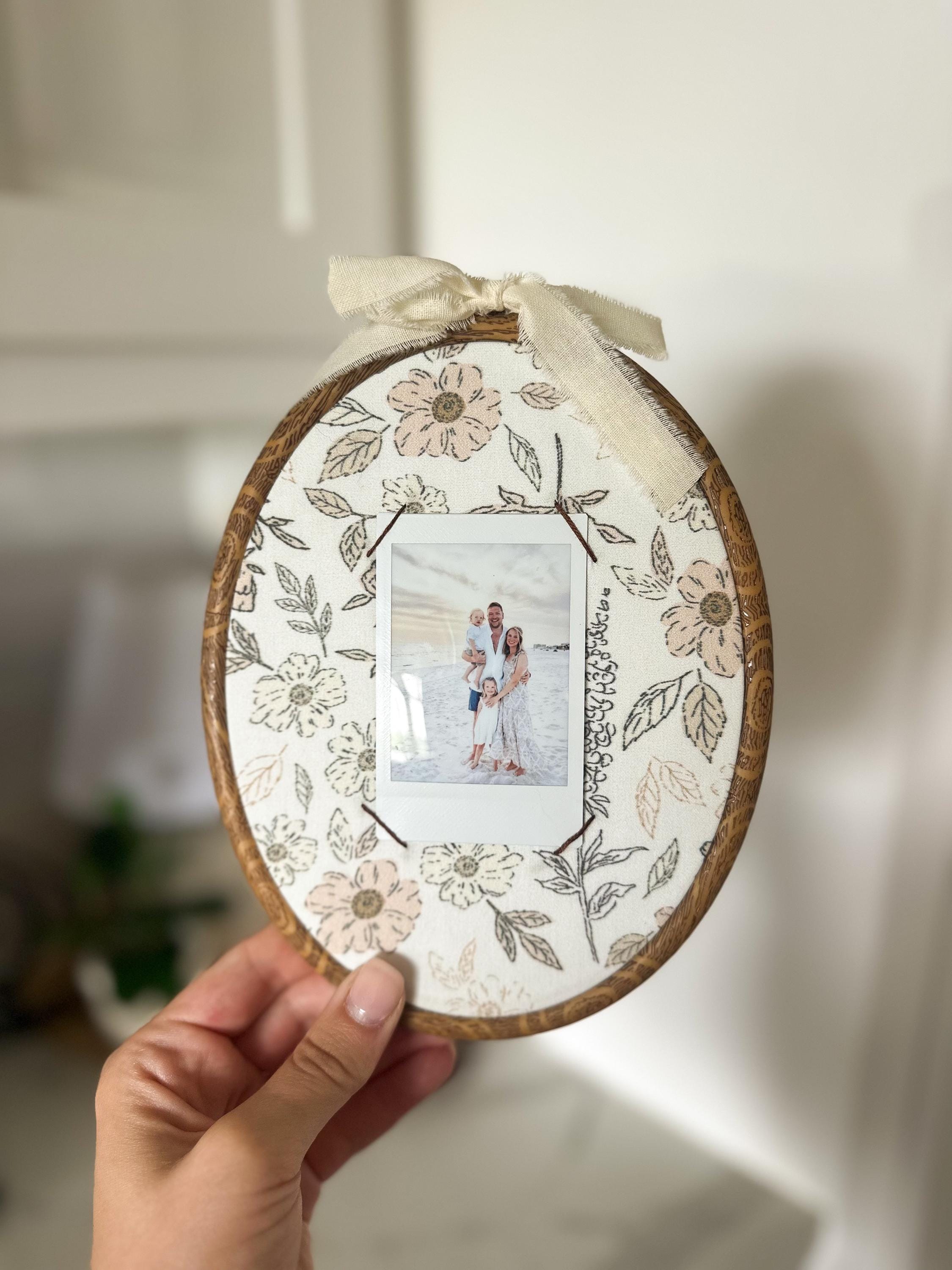 Faux Wood Polaroid Embroidery Frame: Rustic Home Decor - Etsy