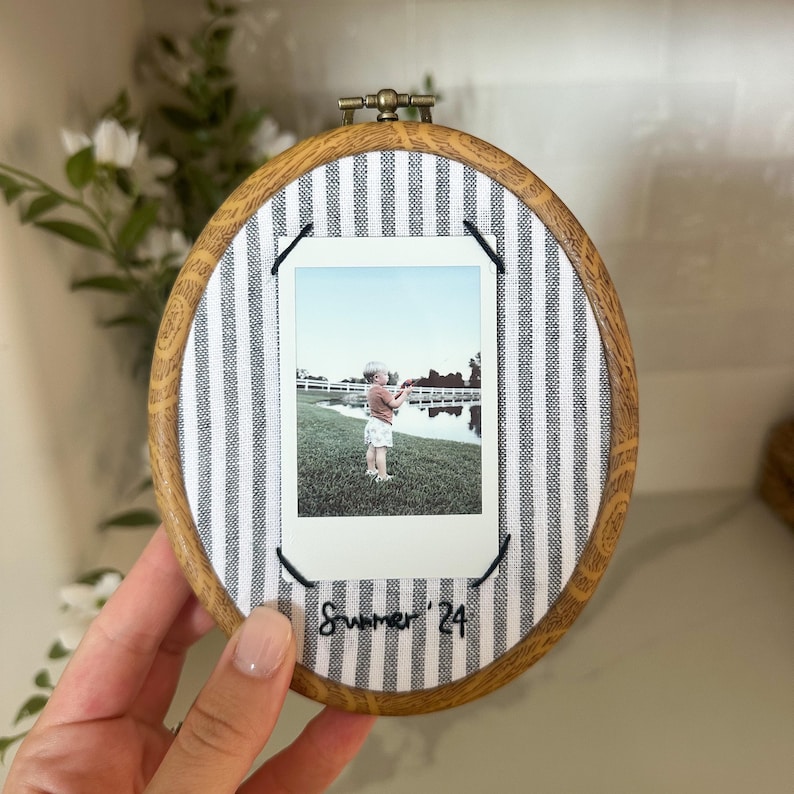 Faux Wood Polaroid Embroidery Frame: Rustic Home Decor - Etsy