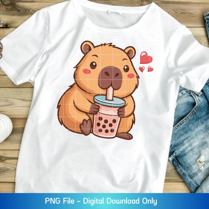 Capybara Bubble Tea PNG, Cute Boba Animal Clipart, Kawaii Capybara ...