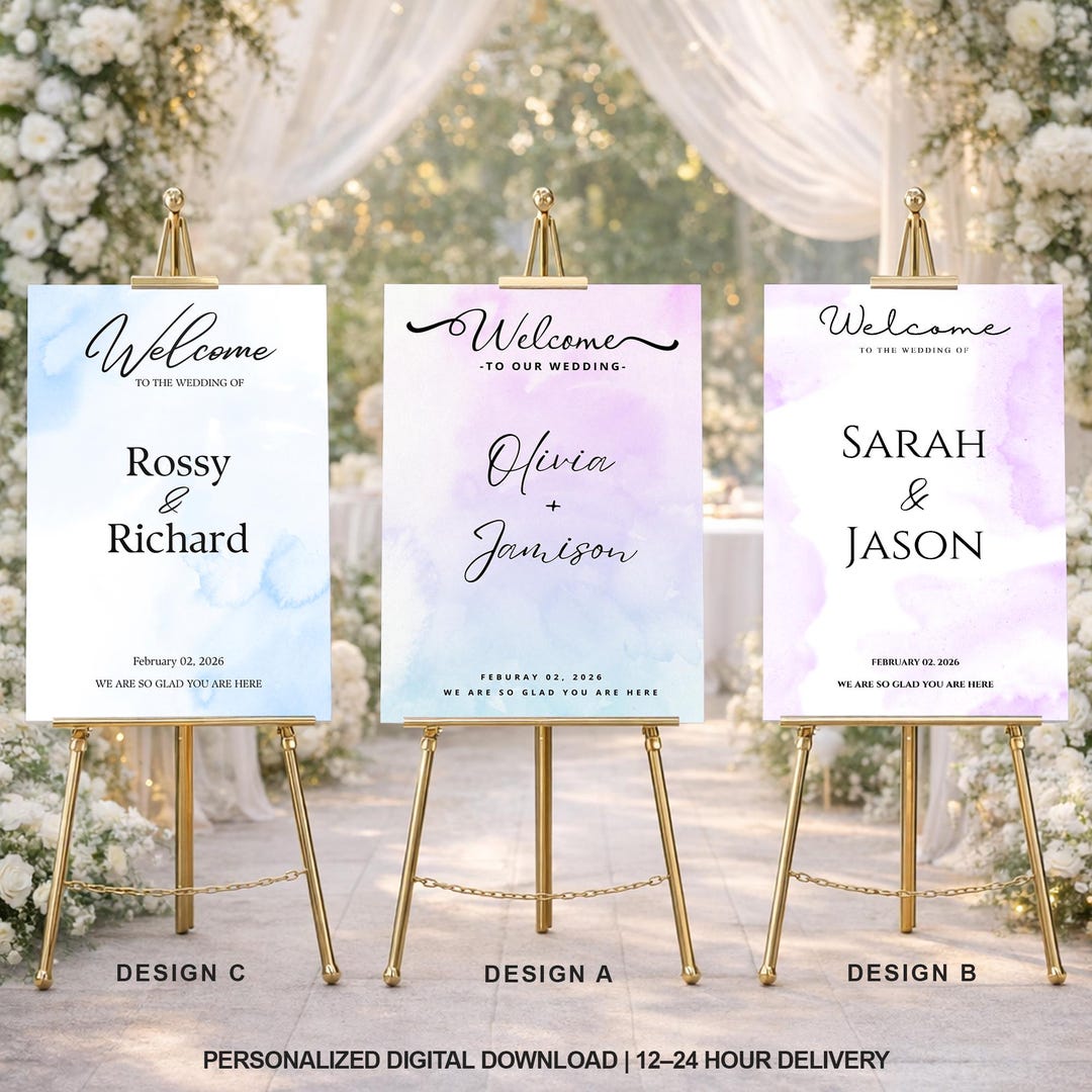 Wedding Welcome Sign Printable, Personalized Welcome Board 24x36 ...