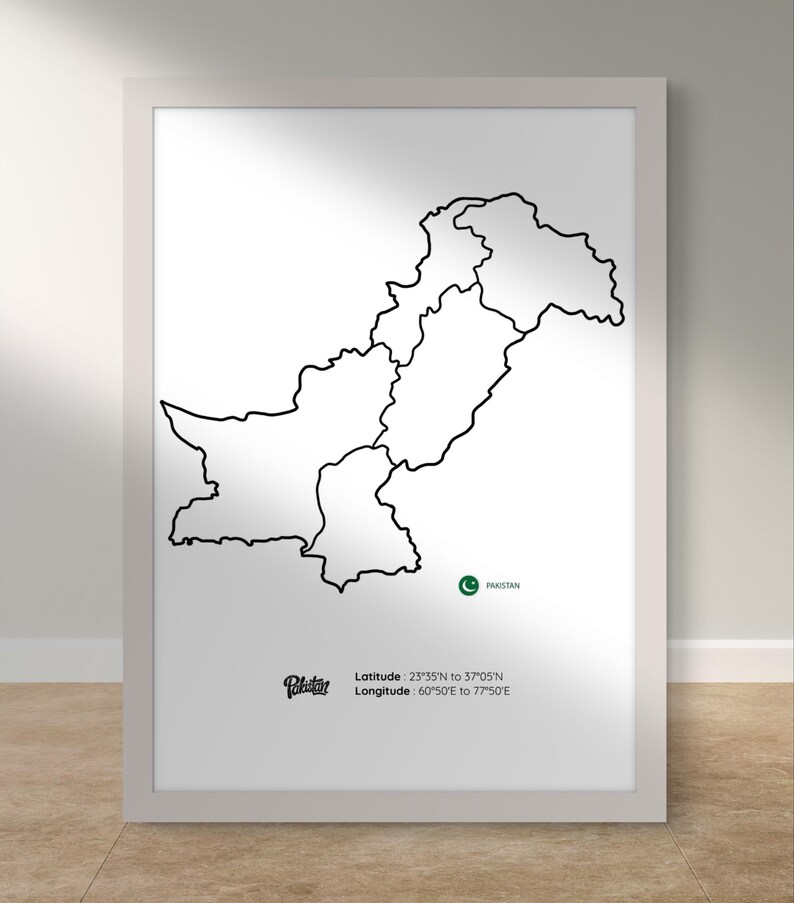 Blank Pakistan Map Digital Art - Minimalist Outline for Printable Decor ...