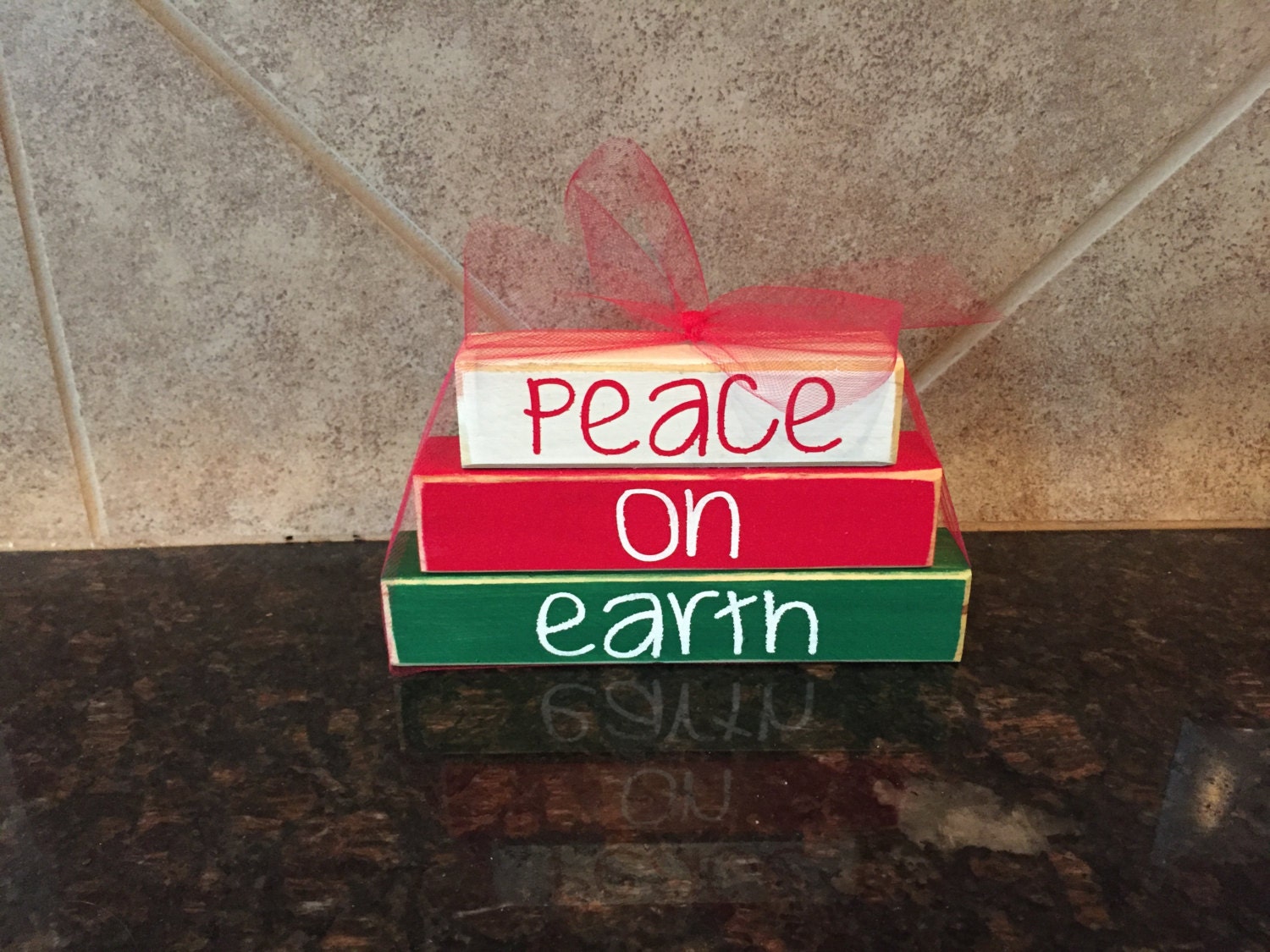 Peace on Earth Christmas Wood Blocks-mini Stacker - Etsy