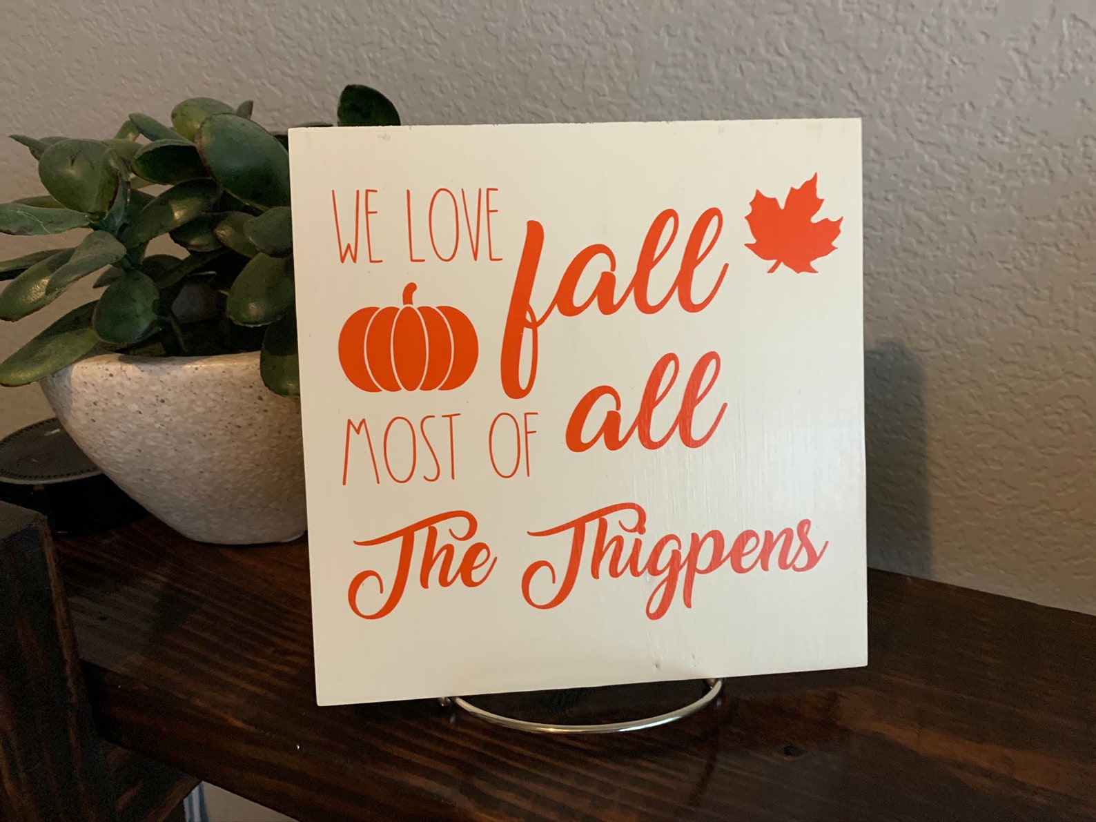 Personalized We Love Fall Wood Sign - Etsy