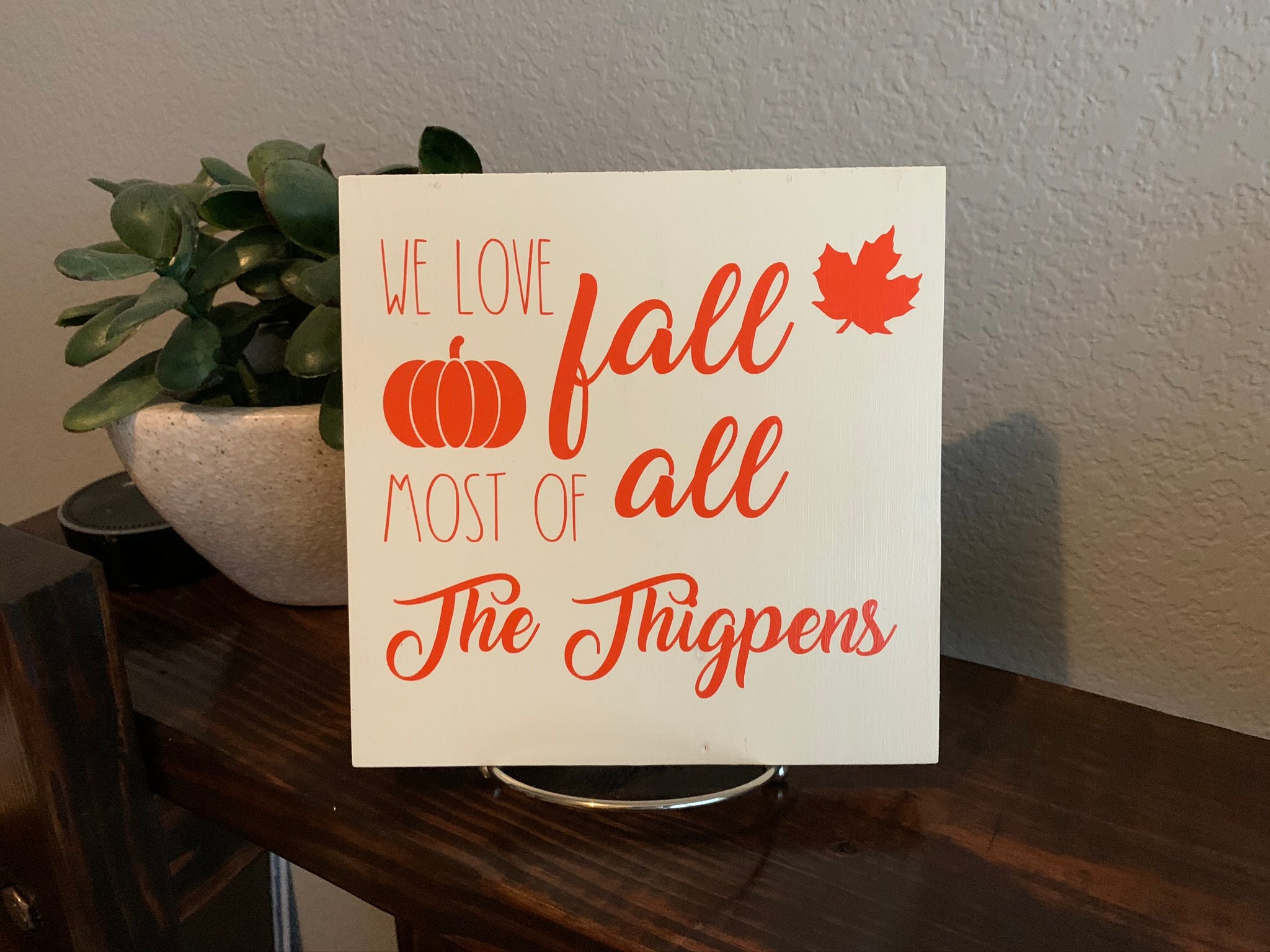 Personalized We Love Fall Wood Sign - Etsy
