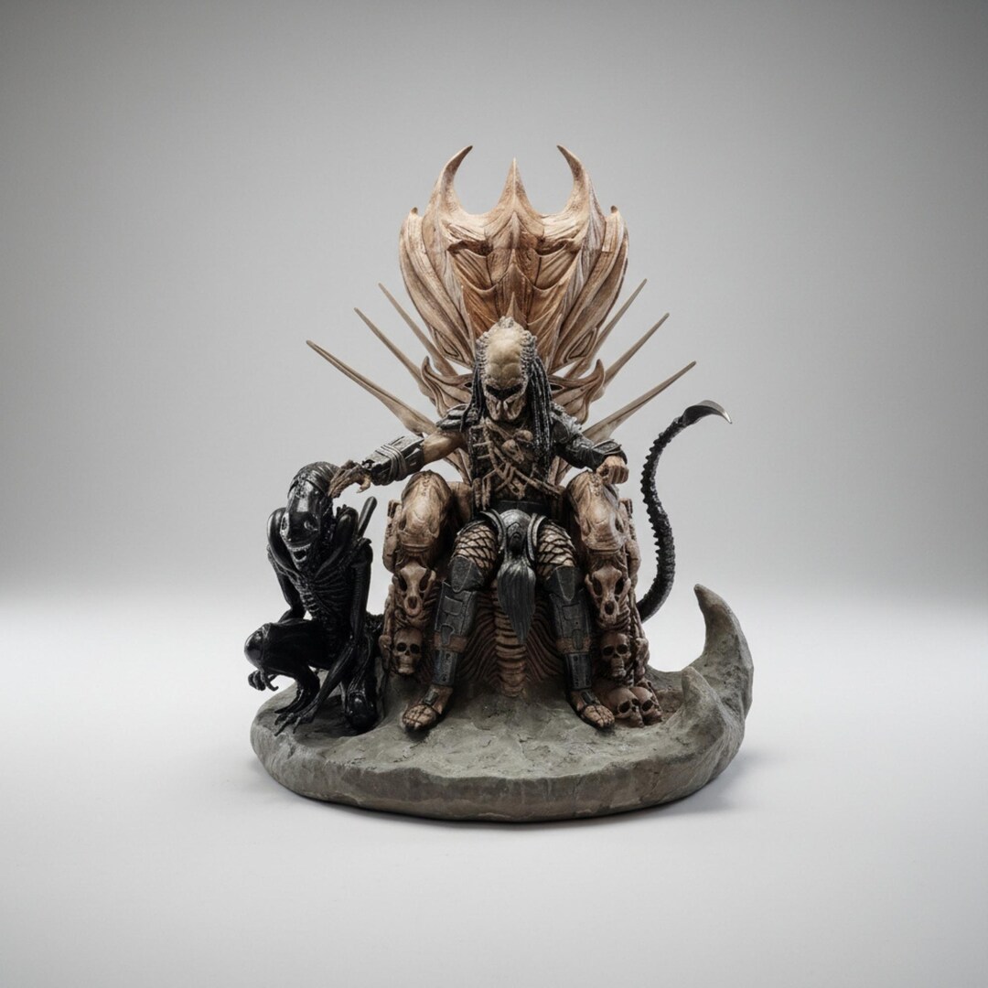 King Predator Figur, Xenomorphs Enemy Statue, handgemaltes Geschenk für ...