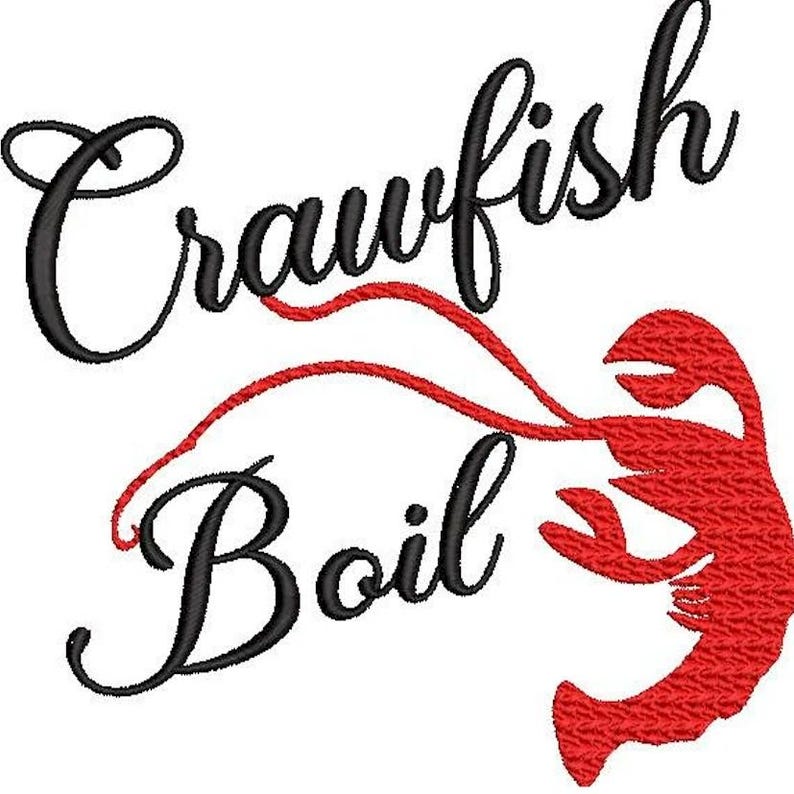 Crawfish Boil Embroidery Design Pattern Download - Louisiana Embroidery ...