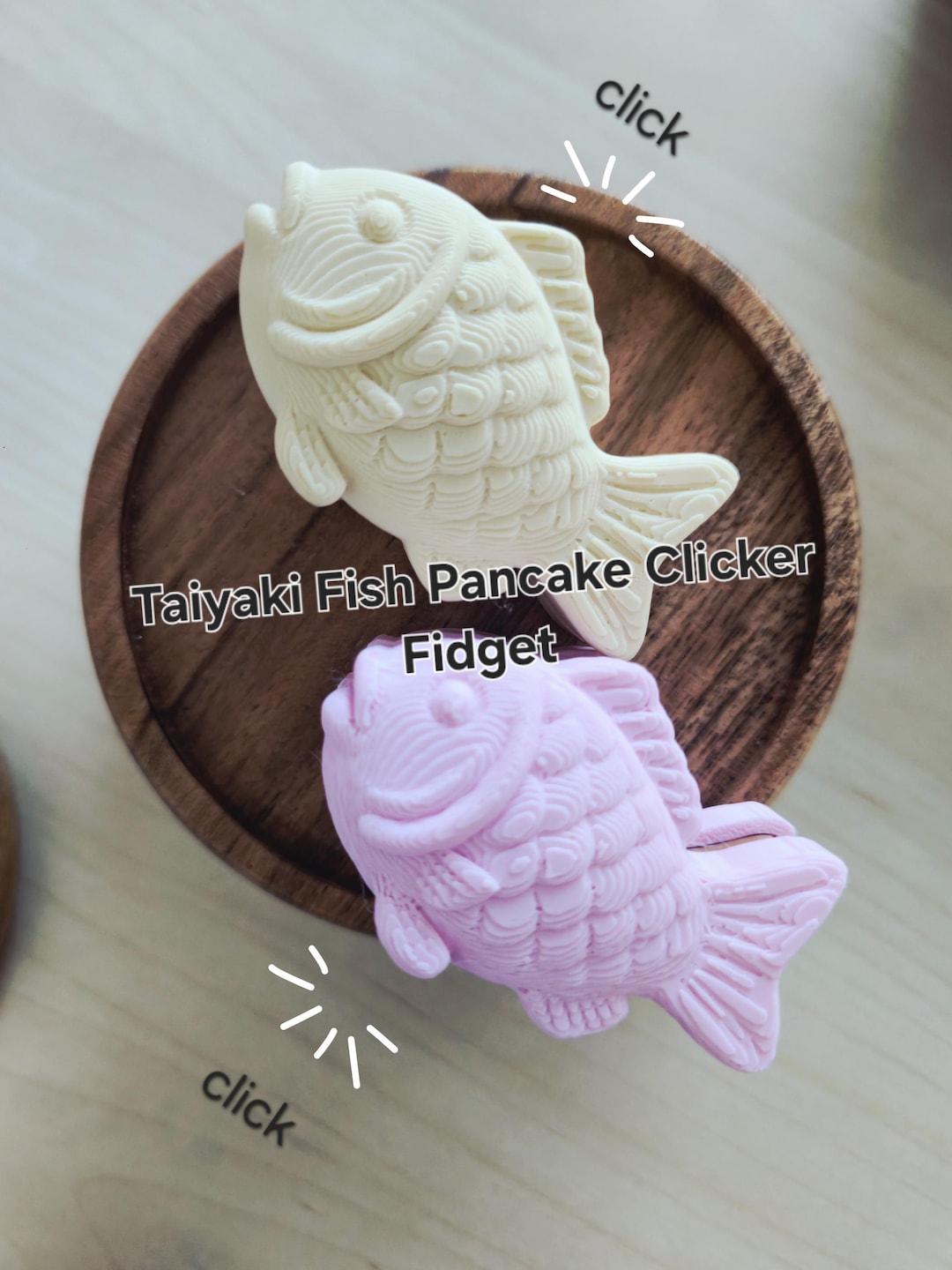 Taiyaki Fish Pancake Clicker | 3D Print Fidget Keychain - Etsy