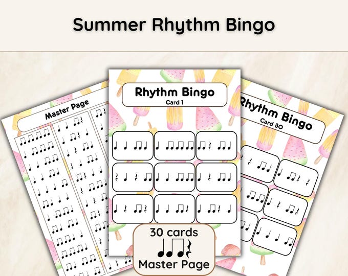 Rhythm Music Flash Cards. Vocalize-clap-count. Digital Basic Duration ...