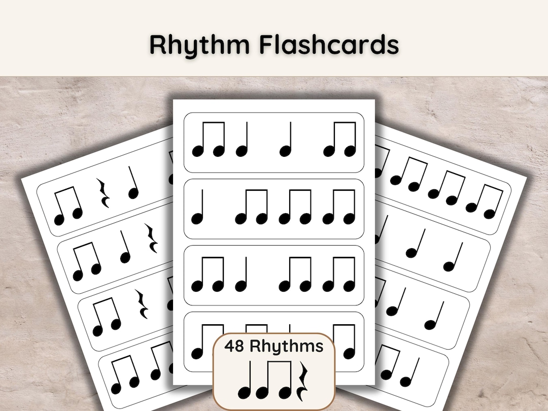Rhythm Flashcards: Music Education Tool (digital Download) - Etsy