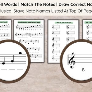 Treble Clef Worksheets: Music Theory Note Recognition (PDF Pattern) - Etsy