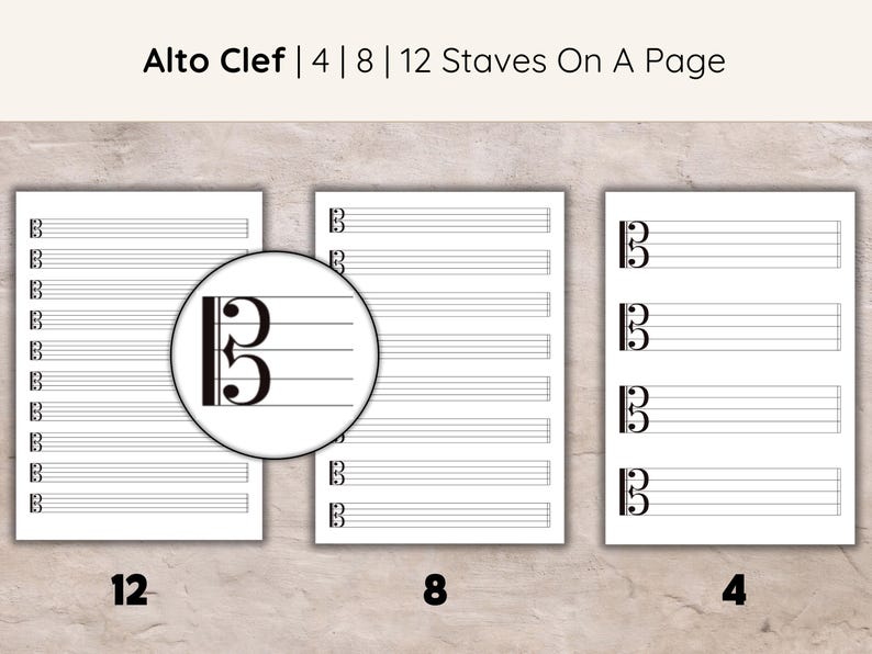Printable Sheet Music Manuscript Paper: Blank 10 Stave (A4 PDF) - Etsy