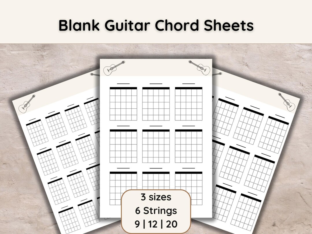 Guitar Chord Chart: Blank Sheet for Musicians (PDF Download) - Etsy