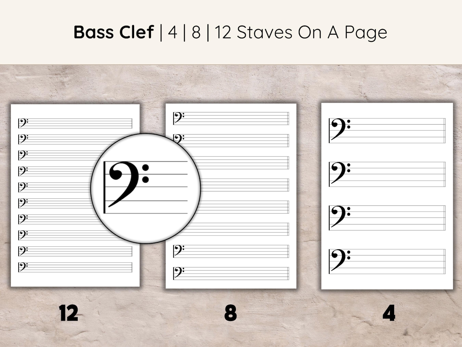 Printable Sheet Music Manuscript Paper: Blank 10 Stave (A4 PDF) - Etsy