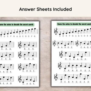 Treble Clef Worksheets: Music Theory Note Recognition (PDF Pattern) - Etsy