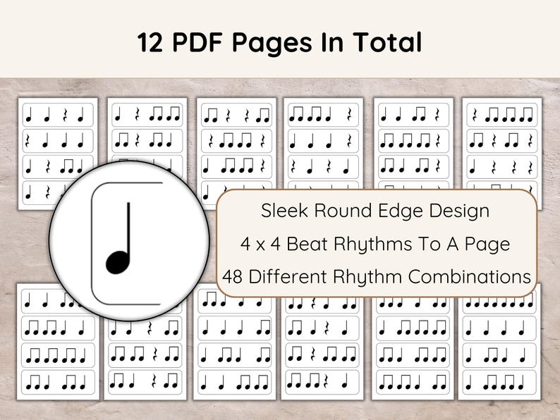 Rhythm Flashcards: Music Education Tool (digital Download) - Etsy