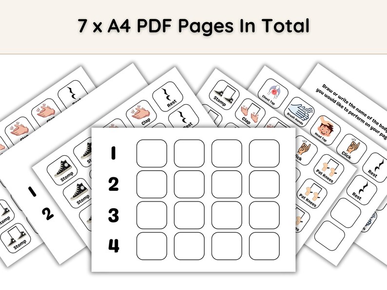 Printable Body Percussion Flashcards for Music & Body Movement With ...