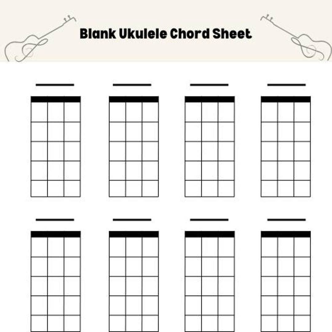 Folha de acordes em branco para ukulele: progressão de acordes para ...