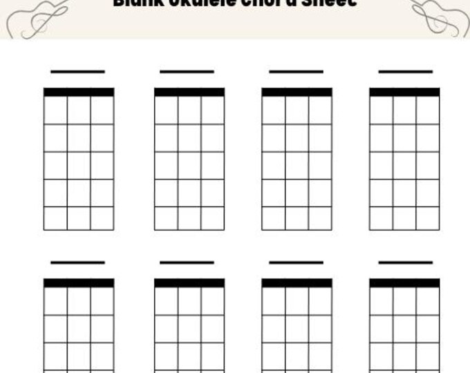 Blank Ukulele Chord Charts for Beginners Printable at Home on Standard ...