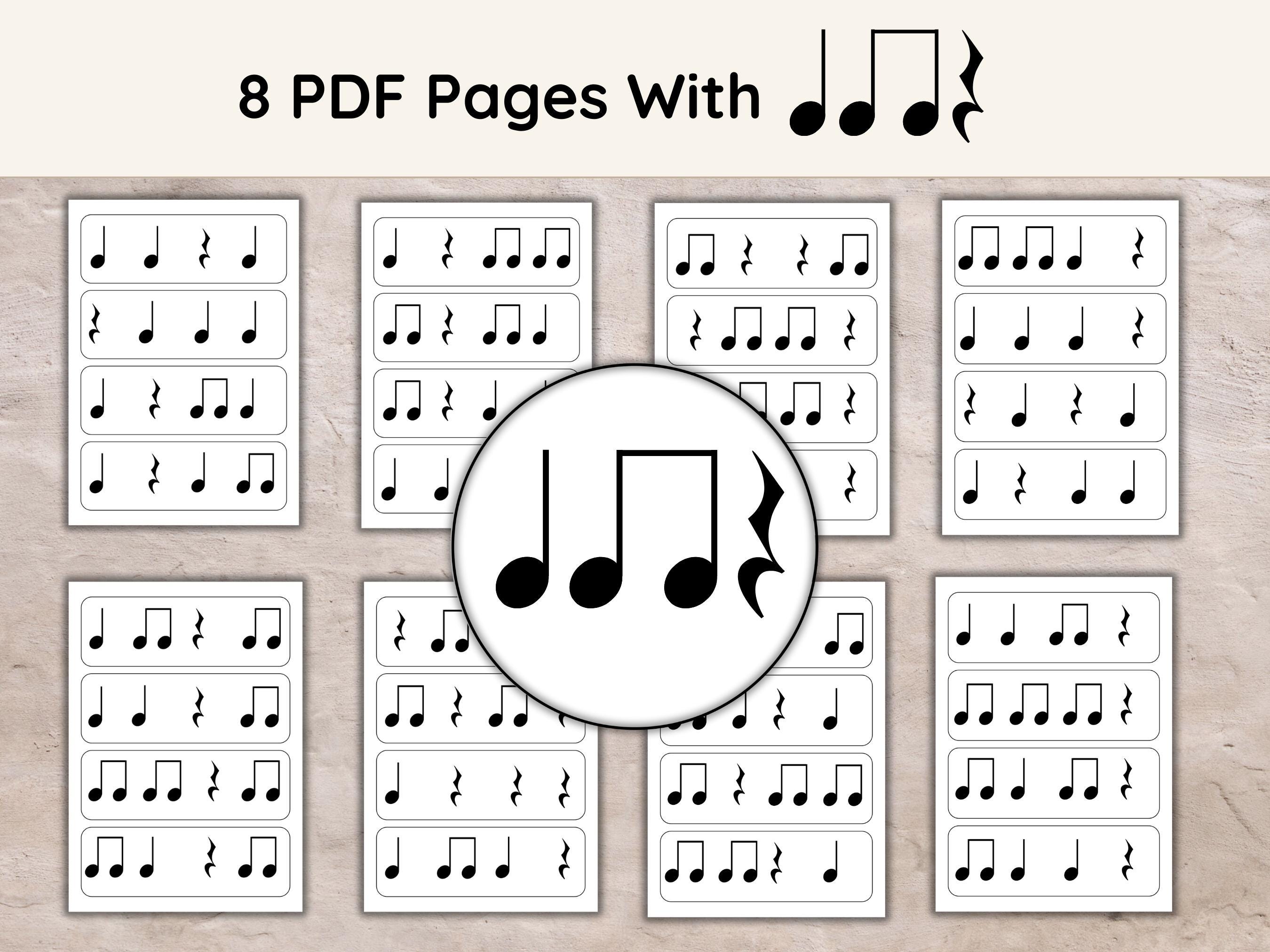 Rhythm Flashcards: Music Education Tool (digital Download) - Etsy