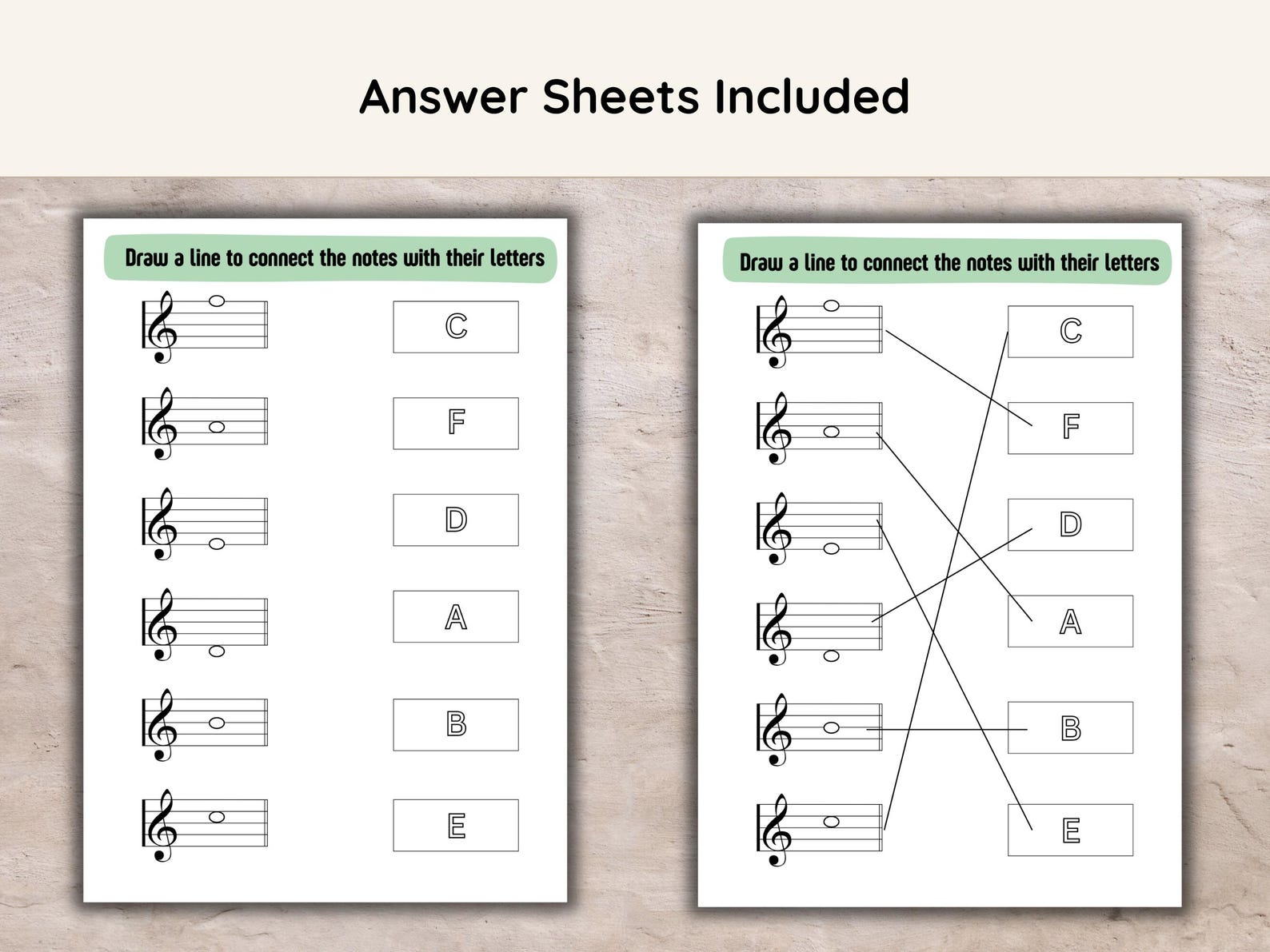 Treble Clef Worksheets: Music Theory Note Recognition (PDF Pattern) - Etsy