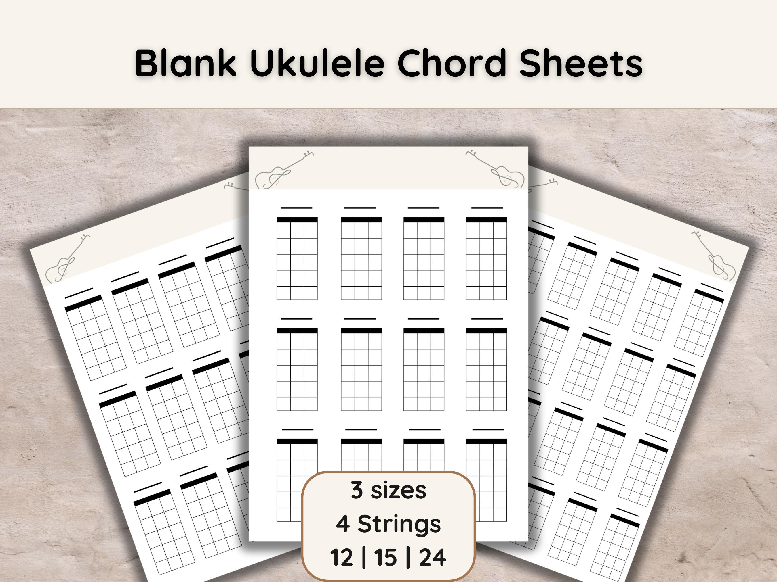 Blank Ukulele Chord Chart Sheets Blank Ukulele Chord Worksheet | TPT