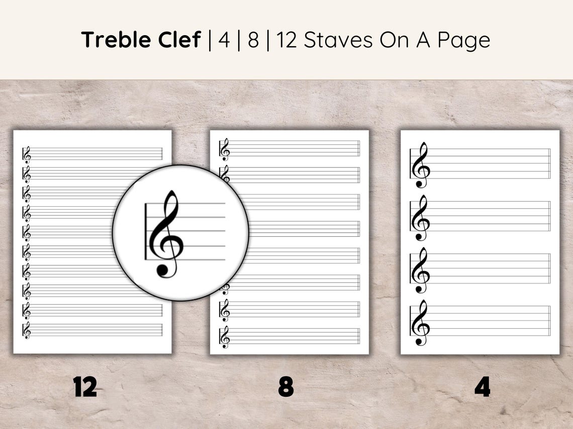 Printable Sheet Music Manuscript Paper: Blank 10 Stave (A4 PDF) - Etsy