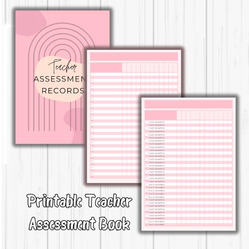Printable Teacher Assessment Log Book: Editable Classroom Organizer ...