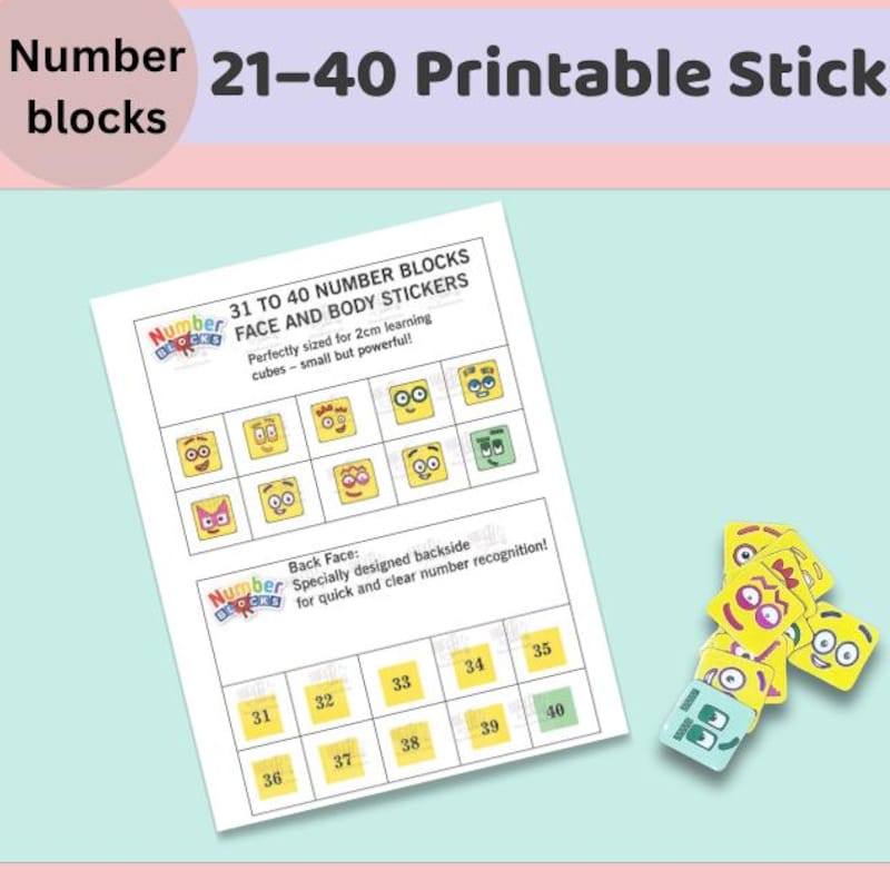 Numberblocks Face Stickers - Etsy