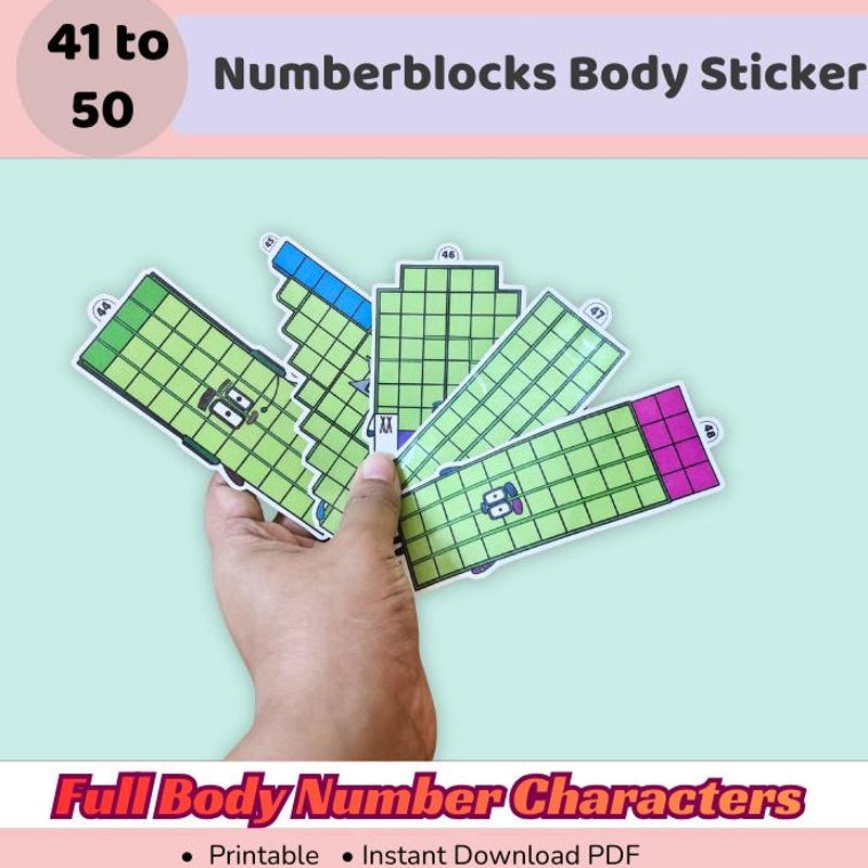Numberblocks 41 to 50 - Etsy