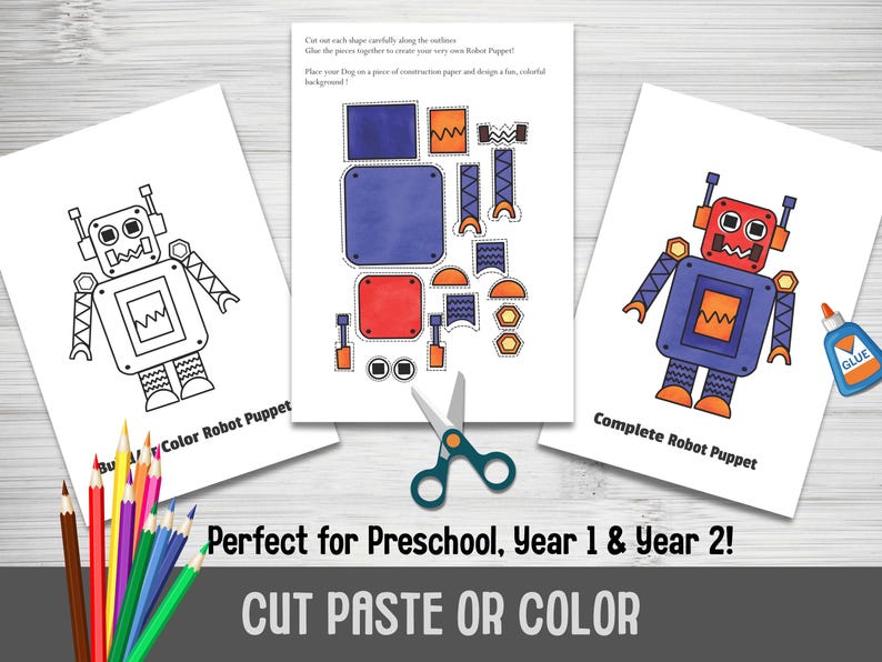 Printable Robot Craft Template for Kids | Build a Robot | Colour, Cut ...