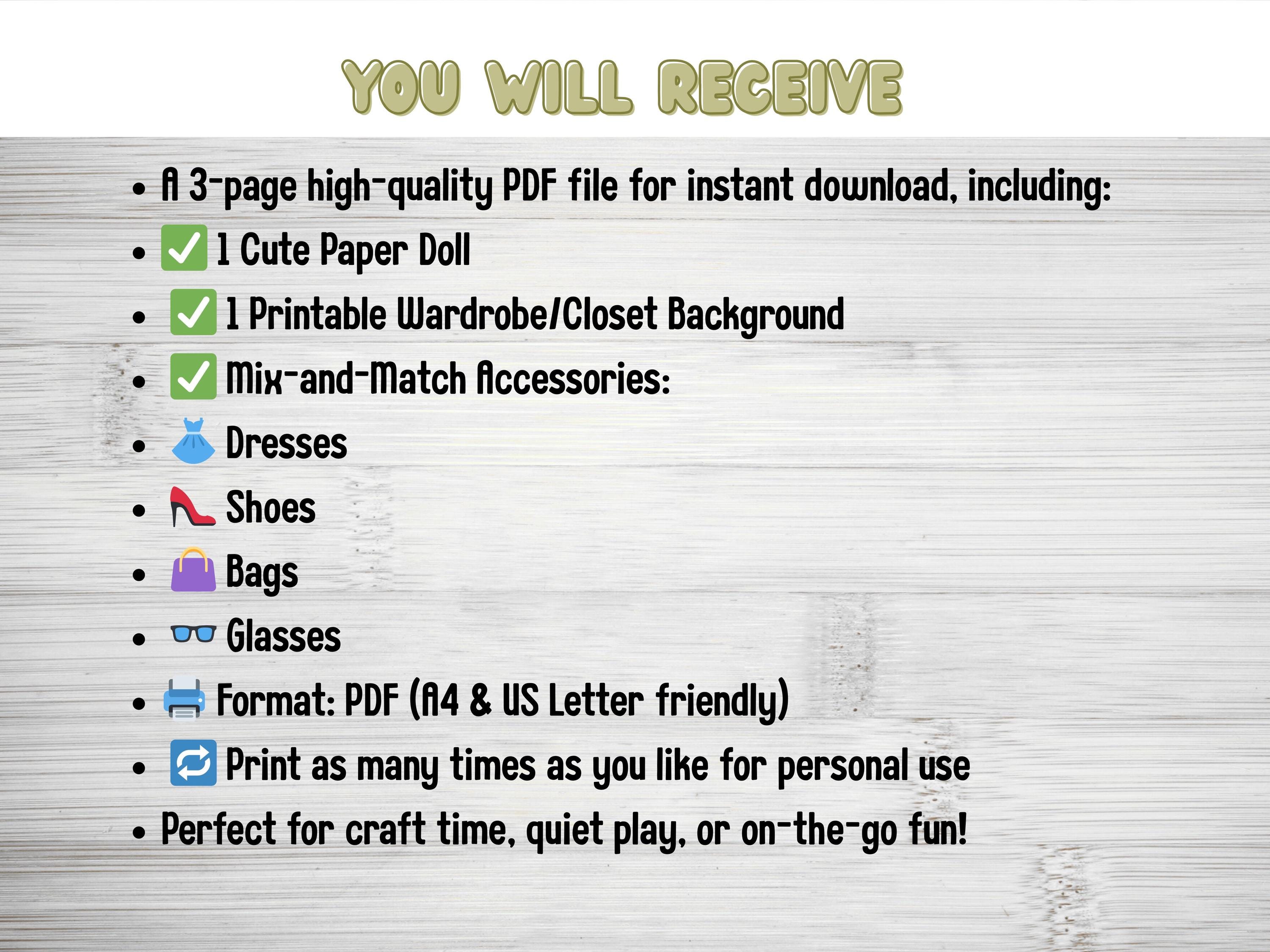 Paper Doll Closet Printable | DIY Paper Doll Wardrobe | Quiet Book ...