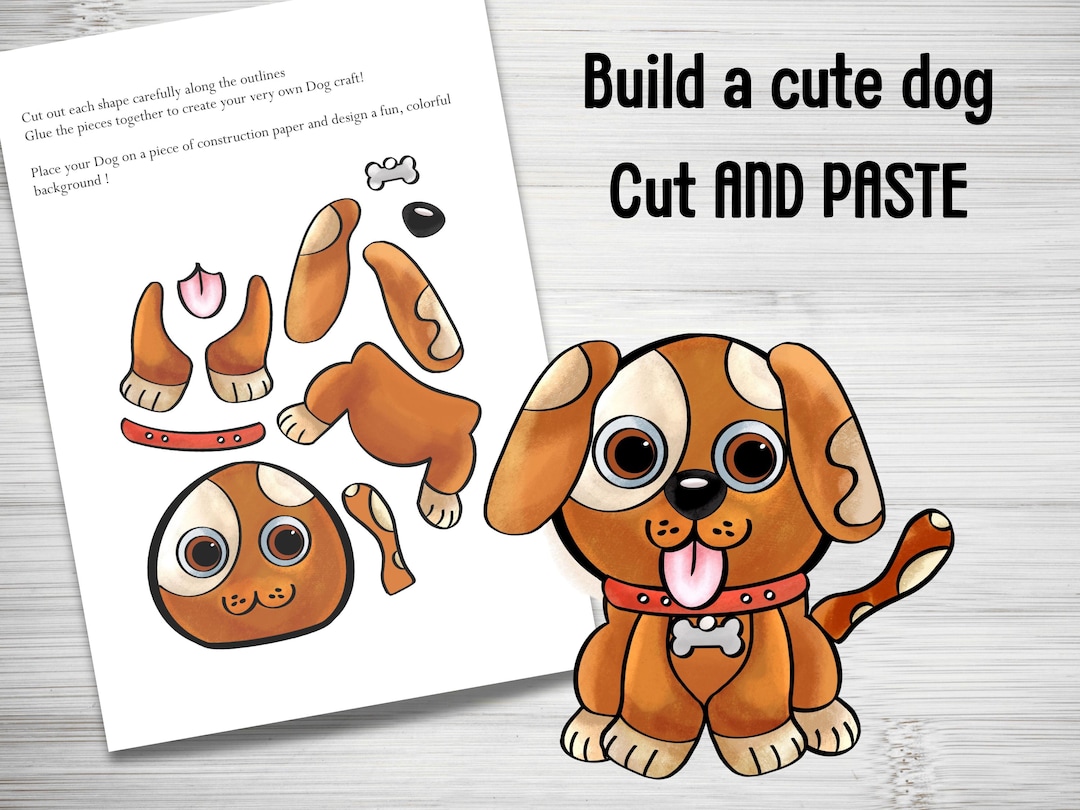 Puppy Paper Craft: Cut and Paste Dog Activity (digital Download) - Etsy