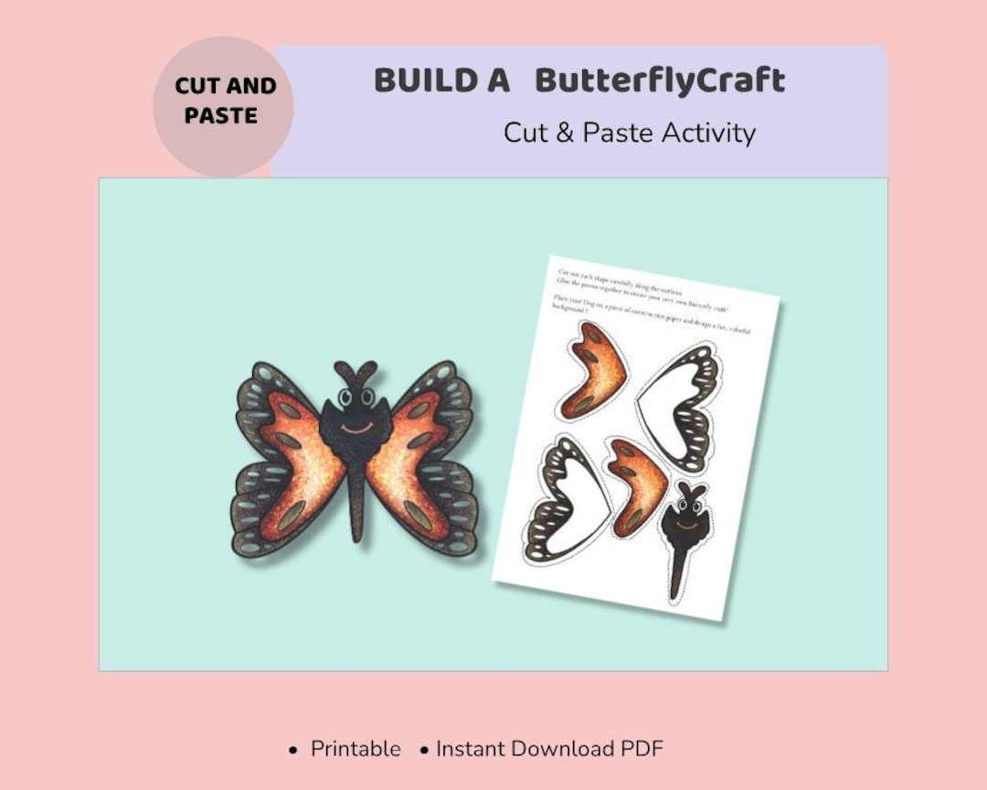 Printable Butterfly Craft for Kids | Spring Art Activity | Cut and ...