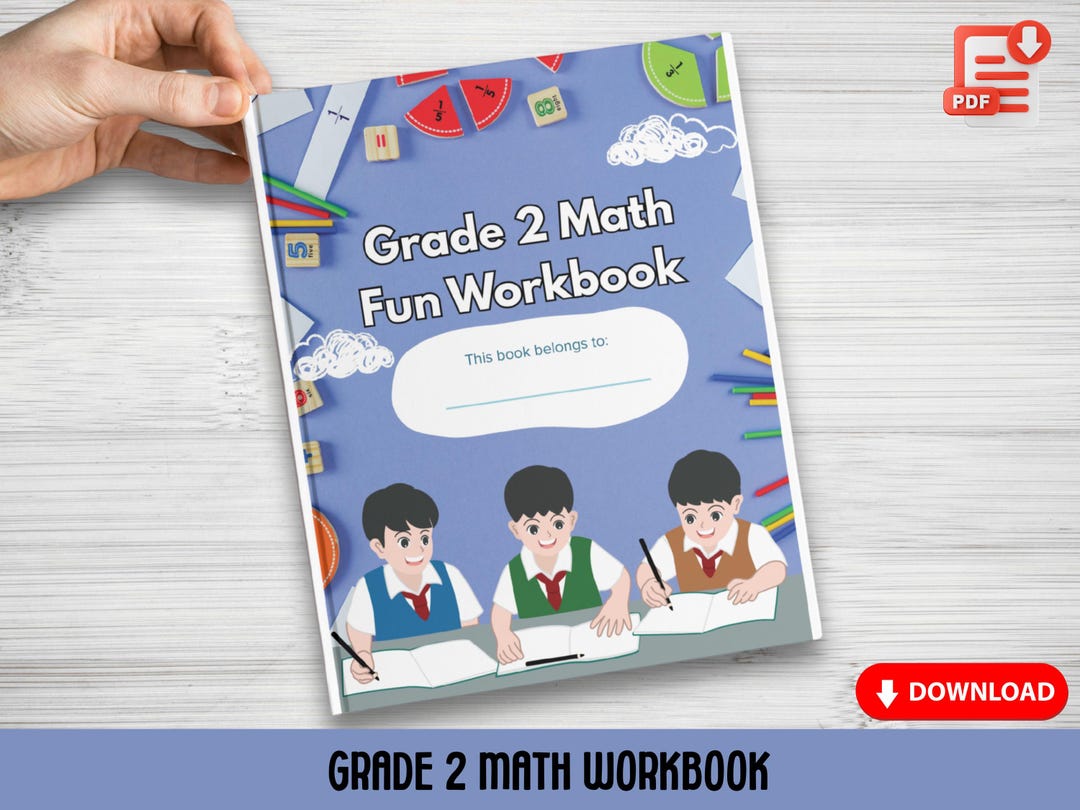 Grade 2 Math Workbook: 60 Printable Worksheets (PDF) - Etsy